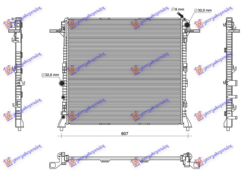 HLADNJAK MOTORA 2.0 DIZ MAN (718×665) VW CRAFTER (2017-) (OEM: 2N0121253B)