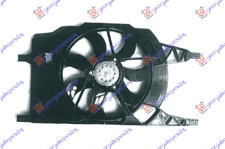 VENTILATOR KOMPLET (+/-A/C) BENZIN-DIZEL RENAULT LAGUNA (2000-2007) (OEM: 7701049657, 7701049658, 7701053141)