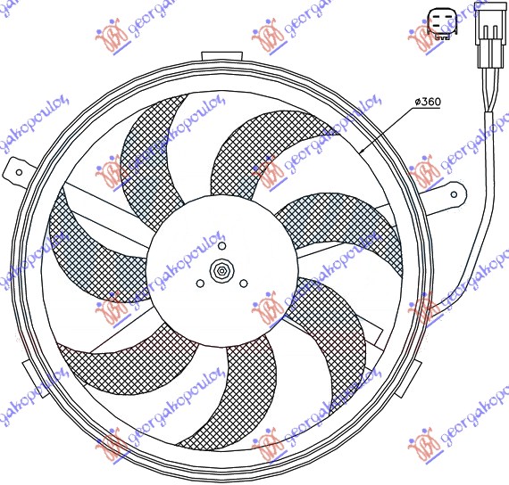 VENTILATOR KOMPLET (S) (3 PIN) MINI COOPER/ONE (R56) (2011-2014) (OEM: 17422752632)