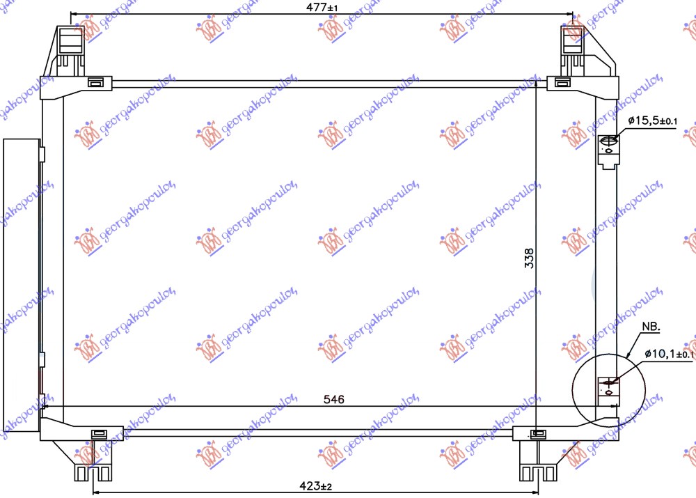 HLADNJAK KLIME 1.0 – 1.3i 16v (497×320 x 16) JAP TOYOTA URBAN CRUISER (2009-2014) (OEM: 88460-52130, 8846052090, 8846052130)