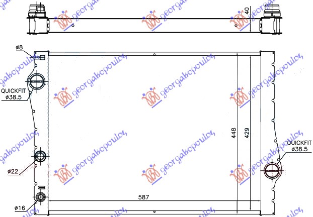 HLADNJAK 3.0i-24V-3.0 T.D (58.9x44x38) BMW X5 (E70) (2010-2013) (OEM: 17117533472)