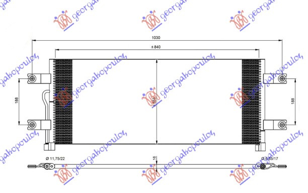 HLADNJAK KLIME DSL (85x35x16) MERCEDES ACTROS (2011-) (OEM: 9605001454)