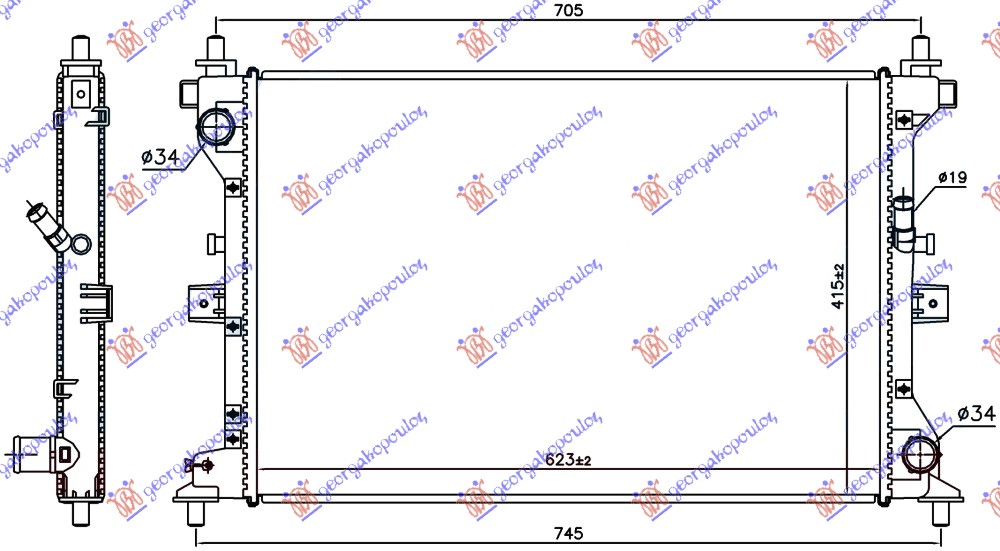 HLADNJAK 1.6 DDiS DIZ MANUELNI (623×4 15×27) SUZUKI SX4 S-CROSS (2016-2022) (OEM: 1770062M00)