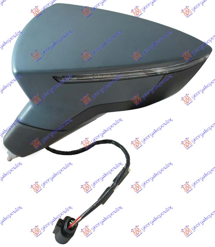 RETROVIZOR ELEKTRICNI GREJAC PM (SVETL)6 PIN (KONVEX) Leva str. SEAT LEON (2013-2017) (OEM: 5F0857521A, 5F1857507N, 5F1857507N+5F0857521A)