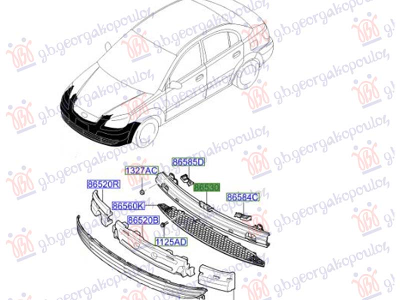 SINA ZADNJEG BRANIKA 5 VRATA (O) KIA RIO (2005-2011) (OEM: 865301G000, 866301G200)