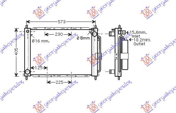 HLADNJAK MOTORA I KLIME 1.2i8/16V-1.5DCi (51×38) RENAULT MODUS (2005-2008) (OEM: 8200134606, 8200688382, 8200688390)