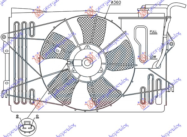 VENTILATOR KOMPLET BENZIN TOYOTA COROLLA VERSO (2002-2007) (OEM: 167110D071, 167110D072)