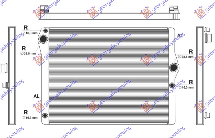 HLADNJAK MOTORA 4.4 BENZIN (612×487) BMW SERIES 5 (F10/11) (2010-2013) (OEM: 17117601831, 17118645878, 17118664098)