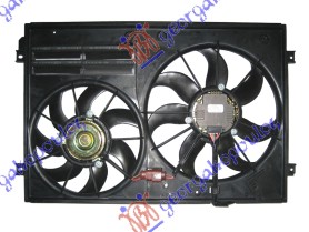 VENTILATOR KOMPLET (DUPLI) BENZIN – DIZEL (HLADNJAK45cm VW JETTA (2005-2010) (OEM: 1K0121207AD, 1K0121207BB)