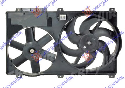 VENTILATOR KOMPLET DUPLI (BENZIN-DIZEL) +A/C FIAT DUCATO (1994-2002) (OEM: 125338, 125339, 1253A0)