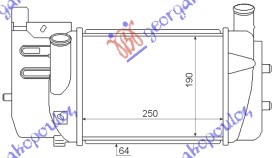 HLADNJAK INTERKULER 1.4VVTi (TUR-DIZ) (250 x 190 x64) TOYOTA YARIS (2014-2017) (OEM: 179400N090)