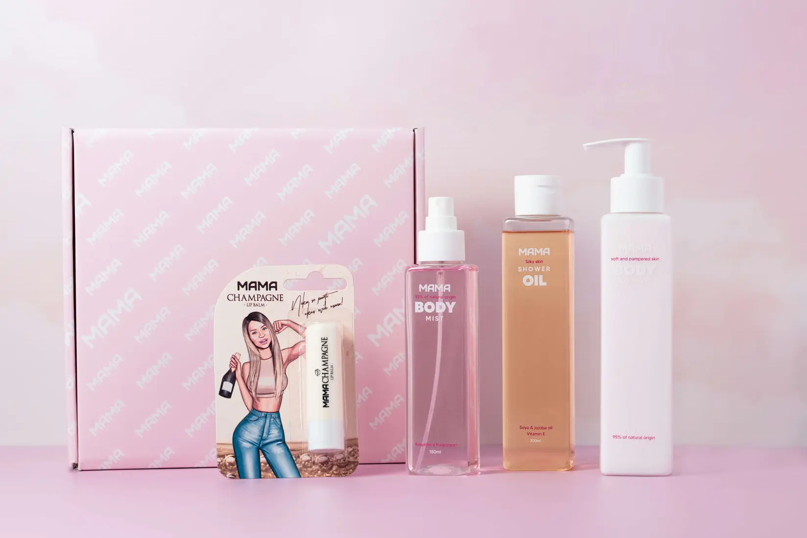 MAMA maxi set (Mleko za telo,ulje za kupanje, body mist i balzam za usne)