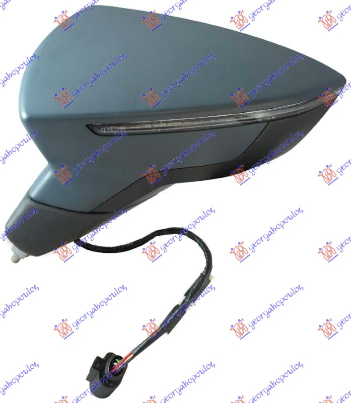 RETROVIZOR PREKLAPAJUCI PM (SVETL)8 PIN (KONVEX) Leva str. SEAT LEON (2013-2017) (OEM: 5F0857521A, 5F1857507P, 5F1857507P+5F0857521A)