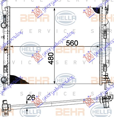 HLADNJAK MOTORA 1.6 BENZIN 1.5DIZEL +AC (56×48)B – A RENAULT KANGOO (2008-2013) (OEM: 4155000102, 8200455801)