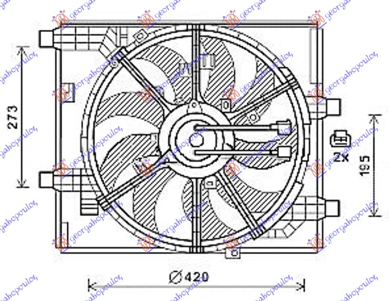 VENTILATOR KOMPLET 1.6DiG – 1.5dCi (JEDAN) NISSAN JUKE (2010-2015) (OEM: 214811KC0B, 214831KC0A, 214861FE0A)