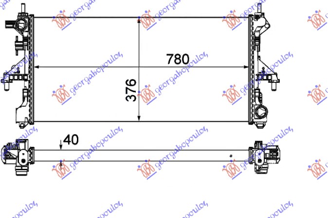 HLADNJAK 2.0. JTD + A/C (78×37.6×4.0) FIAT DUCATO (2014-2020) (OEM: 1367533080)