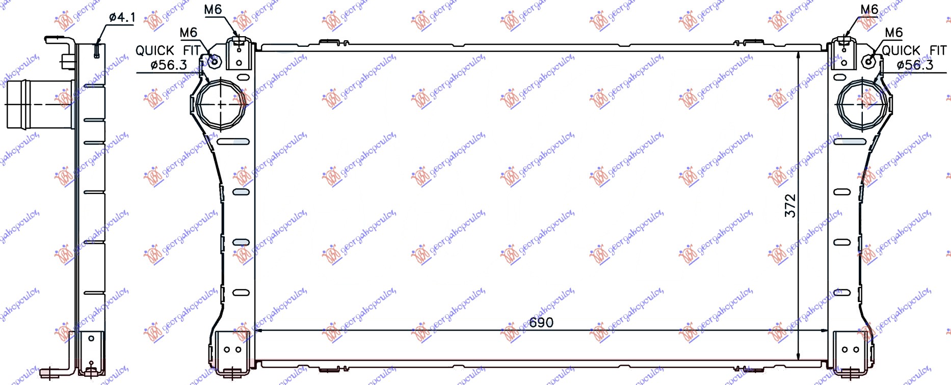 HLADNJAK INTERKULERA 2.0 – 2.2 D4D – 09 TOYOTA COROLLA (E 15) SDN (2007-2011) (OEM: 17940-0R020, 179400R020)