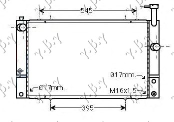 HLADNJAK MOTORA 1.5 HIBRID (600x350x16) TOYOTA PRIUS (2004-2009) (OEM: 16041-21280, 1604121280)