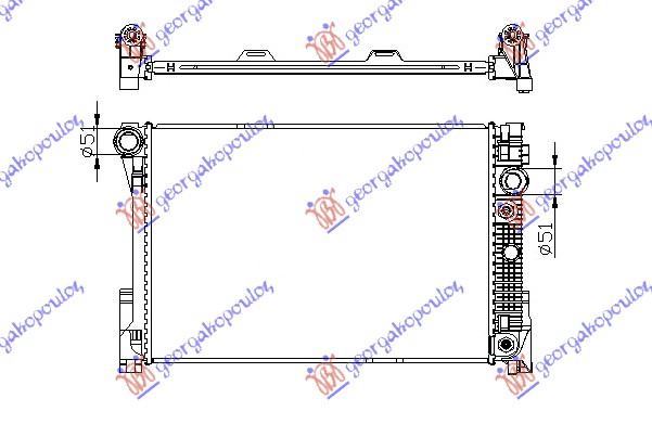 HLADNJAK MOTORA 1.8-2.5-3.0 16V 24V (64×43) AUTOMATIK MERCEDES C CLASS (W204) (2011-2014) (OEM: 2045000203)