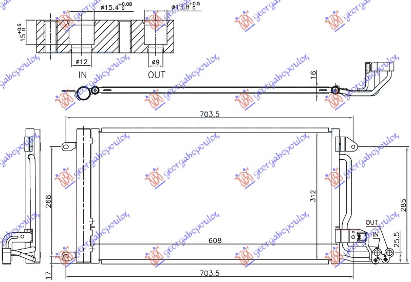 HLADNJAK KLIME 1.0 TSI/1.4TFSI – 1.4TDI 16 – AUDI A1 (2014-2018) (OEM: 6C0816411C)