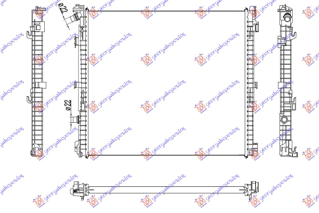 HLADNJAK DODATNI 3.0 BENZIN 2.0 DIZEL 615×564 BMW X3 (G01) (2017-) (OEM: 17118642747)