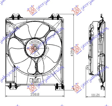 VENTILATOR KOMPLET 1.9JTD 1.9DDiS SUZUKI SX4 (2007-2013) (OEM: 71746871, 71746872, 71746873)