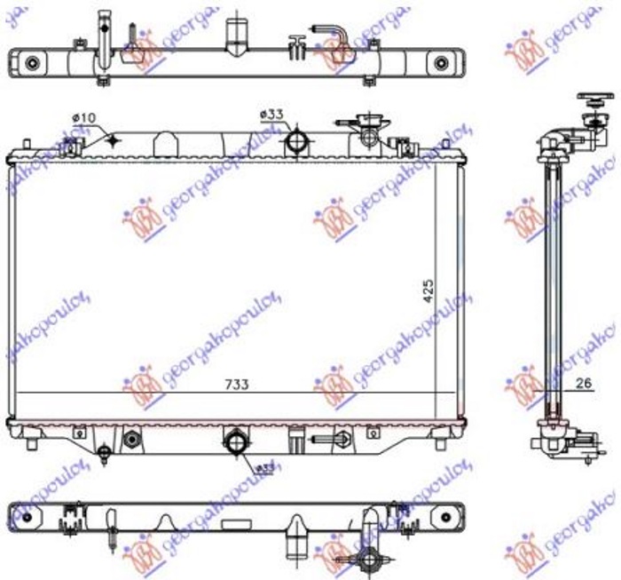 HLADNJAK 2.2 DIZEL (72.8×42.5×27) M/A MAZDA CX5 (2011-2017) (OEM: SH0215200A)