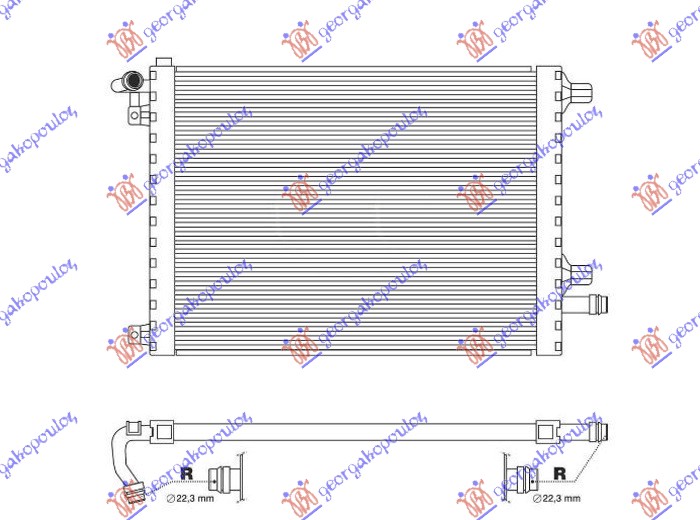 HLADNJAK DODATNI 2.0 BENZIN TURBO 590 x465x26 LAND ROVER DISCOVERY SPORT (2014-) (OEM: LR075357, LR112874)