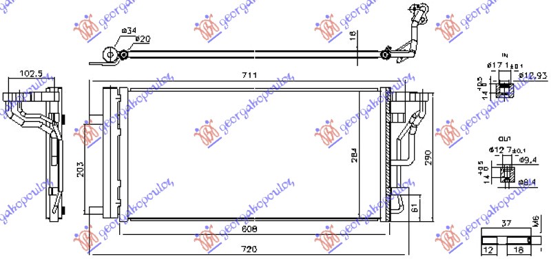 HLAD.KLIME 1.0-1.4-1.6 BEN 1.6 DIZ 61×28 HYUNDAI i30 HATCHBACK (2020-) (OEM: 97606J7290)