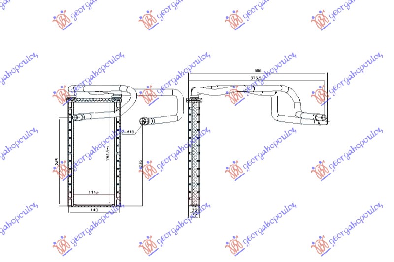 GREJAC KABINE (285x114x26) LAND ROVER DISCOVERY (2005-2014) (OEM: AH2218D557AA, LR015348)