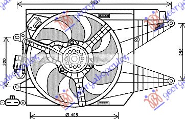 VENTILATOR KOMPLET (ABARTH) FIAT 500 (2007-2015) (OEM: 51819062, 51887783)