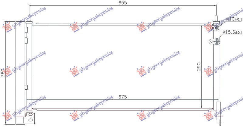 HLAD. KLIME 1.8 HIBRID AUTO 675×290 KOYO TOYOTA AURIS (2012-2015) (OEM: 8845002430)