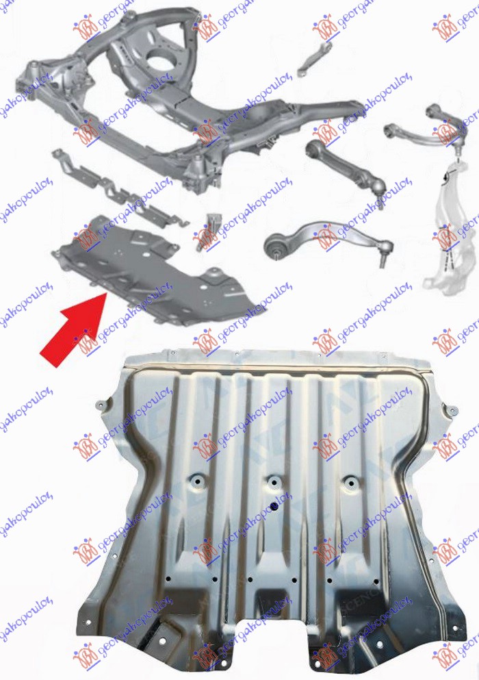 ZASTITA MOTORA PREDNJA (ALUMINIJUM) BMW SERIES 6 (G32) GR. TOURISMO (2017-2020) (OEM: 31146884048)