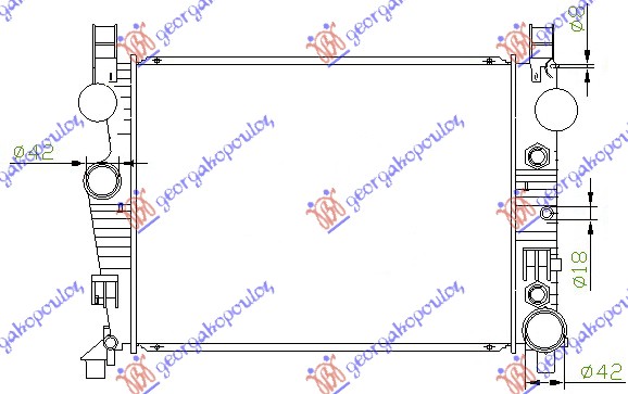 HLADNJAK MOTORA 4.3 – 5.0 (64×47.2×42) AUTOMA MERCEDES S CLASS (W220) (1998-2005) (OEM: 2205000103)