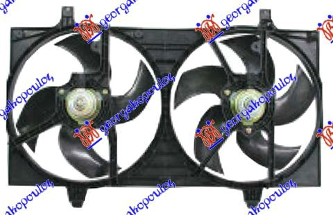 VENTILATOR KOMPLET DUPLI +A/C BENZIN NISSAN PRIMERA (P12) (2002-2008) (OEM: 21481-BM410, 21481BM410)
