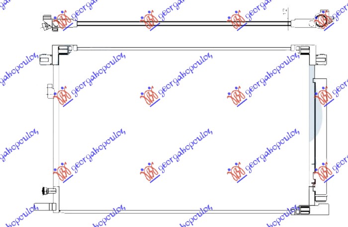 HLADNJAK KLIME 2.0 -2.5 BENZIN (70 0 x455) TOYOTA RAV 4 (XA50) (2019-) (OEM: 884A0-33010, 884A0-33020, 884A0-33030)