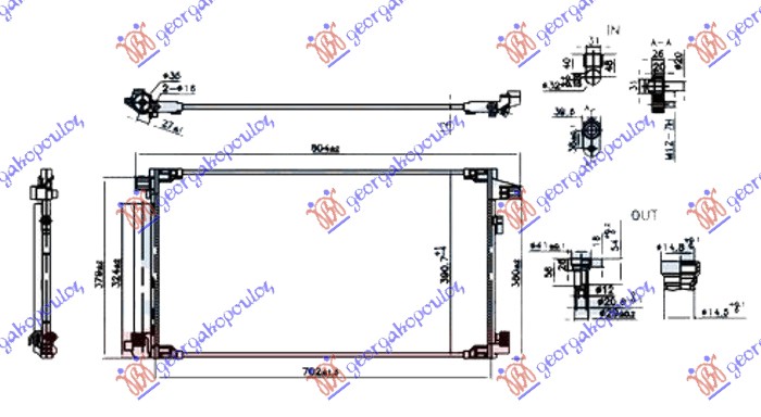 HLADNJAK KLIME 1.8 HIBRID BENZIN (67x37x 12) TOYOTA C-HR (2016-2019) (OEM: 88460F4040)