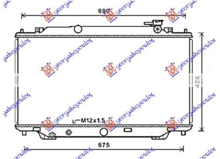 HLADNJAK SVI MODELI BENZIN (375x735x16) (KOYO) MAZDA 3 SDN-H/B (BM) (2013-2016) (OEM: PE2015200)