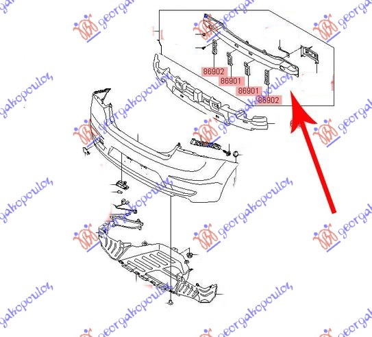 SINA ZADNJEG BRANIKA (O) KIA CEED 3D (2010-2013) (OEM: 86630-1H200, 866301H200, 86631-1H200)