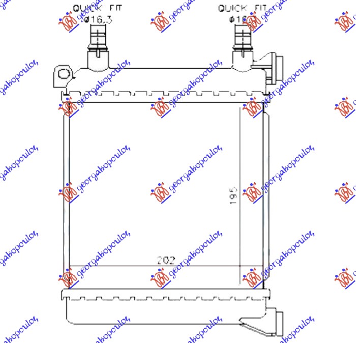 HLADNJAK DODATNI 1.5-2.0 BENZIN (202×195) BMW X1 (F48) (2015-2019) (OEM: 7634565, 17117634565)