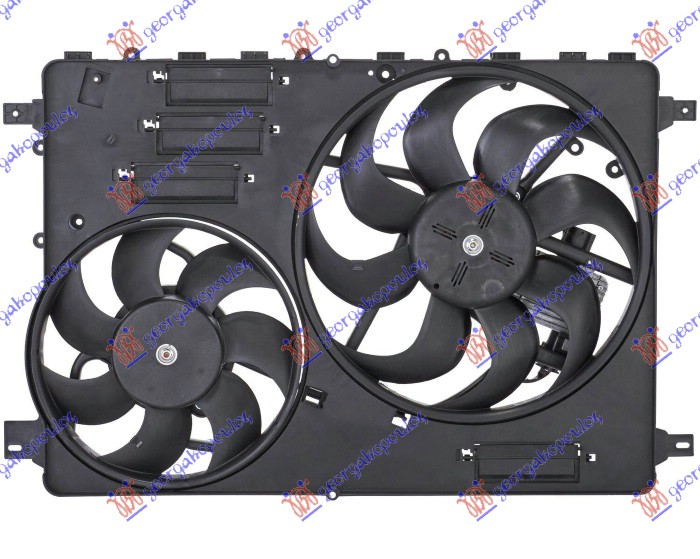 VENTILATOR KOMPLET LET (DUPLI) BENZINZ-DIZ (3PIN) VOLVO V70 (2007-2013) (OEM: 30723011, 31274211, 31274265)