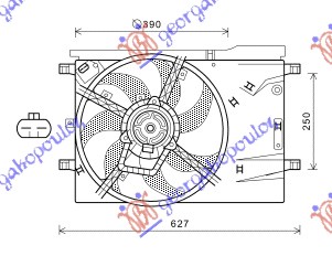 VENTILATOR KOMPLET (BENZIN) +AC (BEHR) PEUGEOT BIPPER (2008-) (OEM: 51805805)