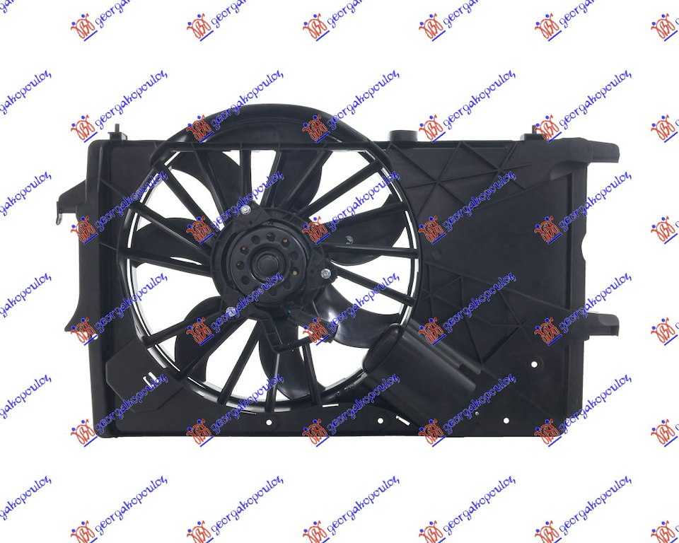 VENTILATOR KOMPLET (+A/C) BENZIN OPEL MERIVA (2003-2010) (OEM: 1314964, 6341156, 13128928)