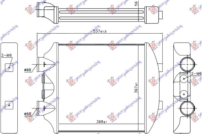 HLADNJAK INTERCOOLER 1.8 TURBO BENZIN – 1.9 Tdi SEAT IBIZA (2002-2008) (OEM: 6LL145804)