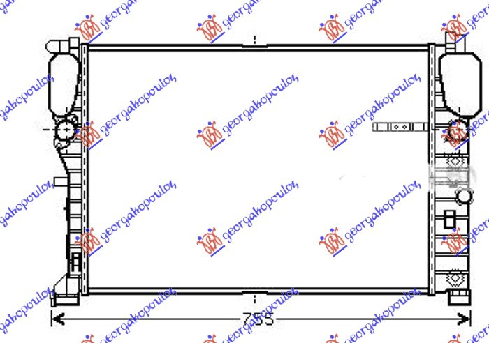 HLADNJAK MOTORA 5.5 – 6.2 BEN 3.2 – 4.0 DIZ 640×459 MERCEDES E CLASS (W211) (2002-2009) (OEM: 2115000802, 2115003102, 2115003202)