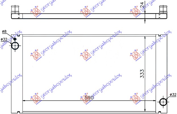 HLADNJAK MOTORA 1.6 BENZIN 1.6-2.0 DIZ (59×33.4) MINI COUNTRYMAN (R60) (2011-2016) (OEM: 17112751275)