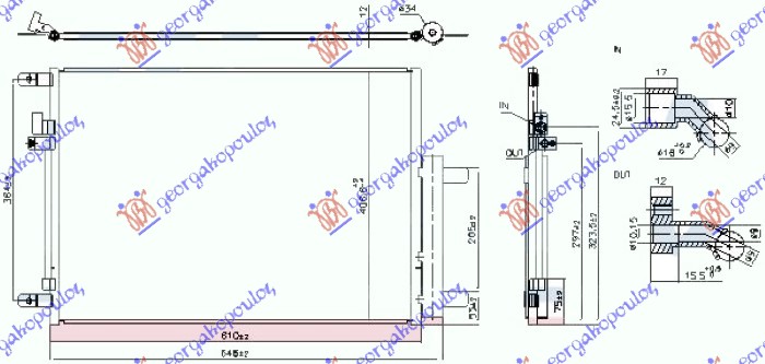 HLADNJAK KLIME 2.0 CRD DIZEL (610×417) JEEP COMPASS (2022-) (OEM: 00K68247214AA, 68247214AA, K68247214AA)