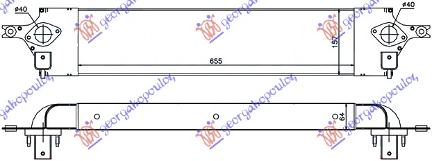 HLADNJAK INTERKULERA 2.0DCi (655x157x64x)07 – NISSAN X-TRAIL (2001-2014) (OEM: 144613UC0C, 14461JG70B, 14461JG70C)