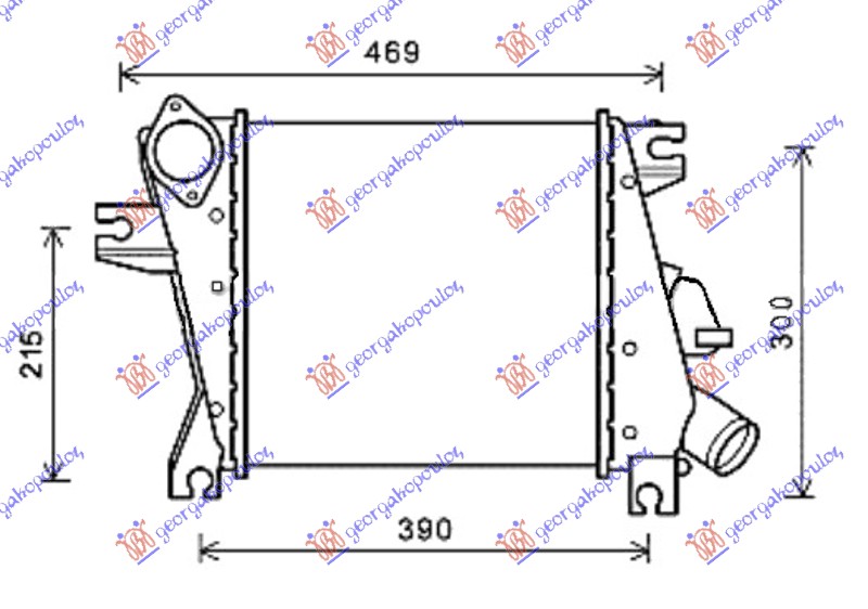 HLADNJAK INTERKULERA 2.2DCI 03 – 05 (305x295x62 NISSAN X-TRAIL (2001-2014) (OEM: 14461-EQ40A, 14461EQ40A)