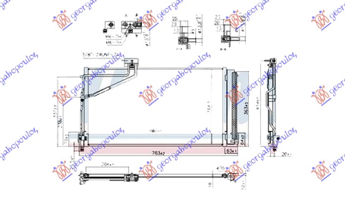 HLADNJAK KLIME BENZIN (686×365) 07- MERCEDES SLK (R171) (2004-2010) (OEM: 1715000354, A1715000354)